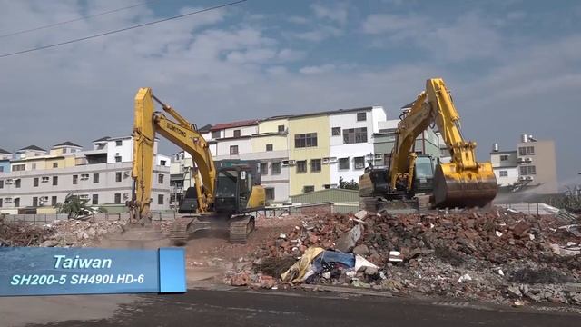 Тайвань. Экскаваторы Sumitomo SH200-5 и SH490LHD-6