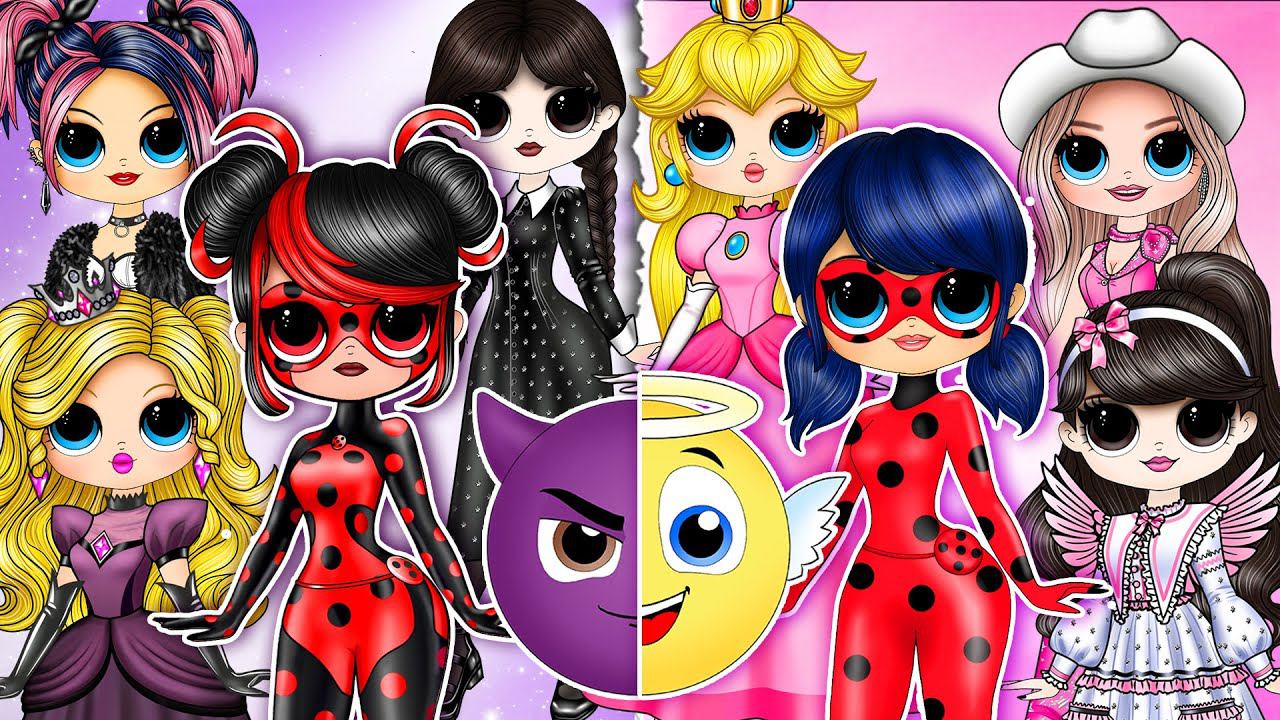 Ледибаг vs Шейдибаг: Уэнсдей, Принцесса Пич, Барби, Изабела - кто станет хорошей, а кто плохой?
