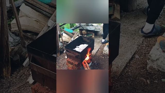 Копчёная курочка и свинные ребрышки в коптилке