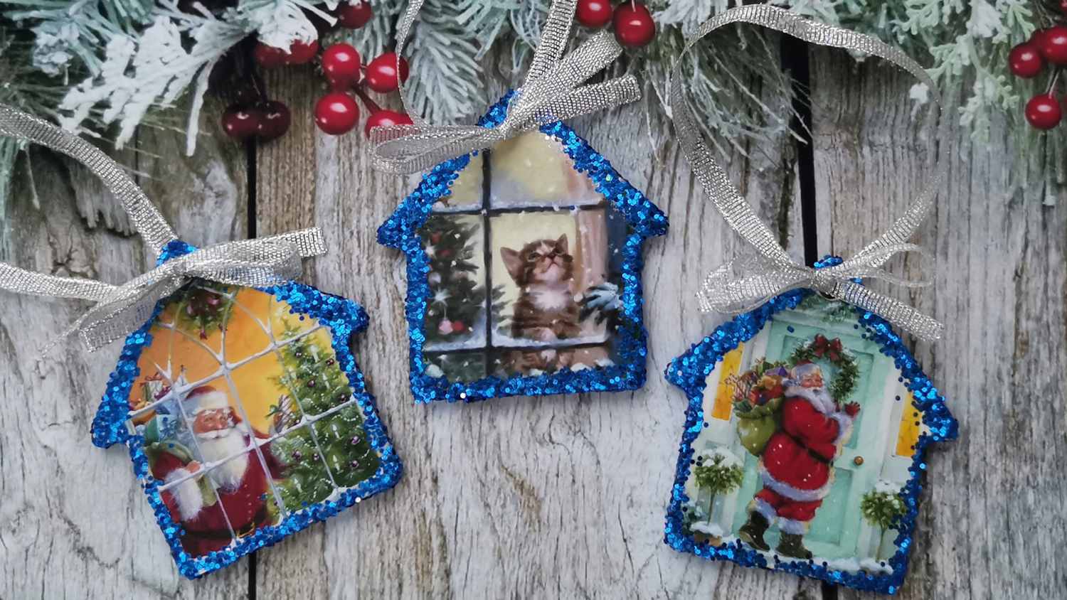 Ёлочные игрушки из деревянных заготовок (подарок к Новому году своими руками)