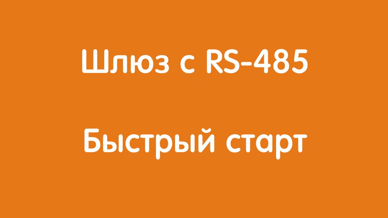 Шлюз с RS-485 "Автон": Быстрый старт