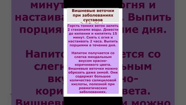 Вишнёвые веточки вам могут помочь