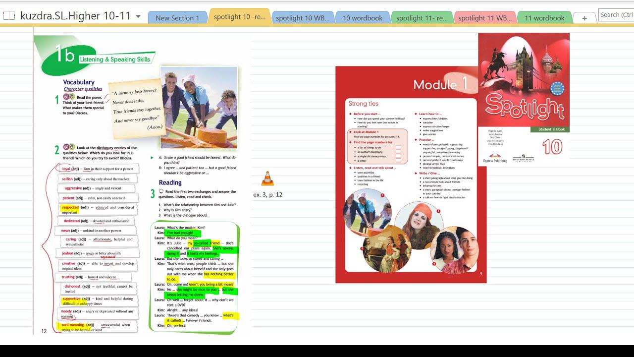 7. Spotlight 10. Module 1. Unit 1b