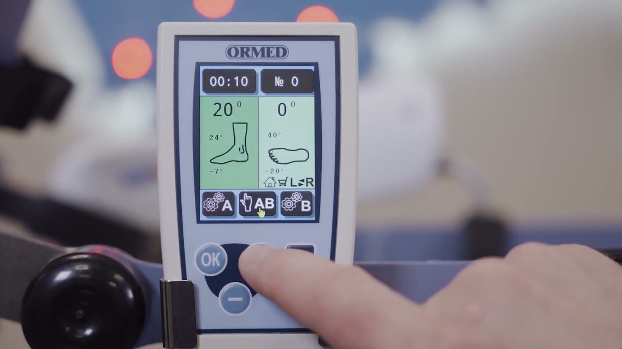 Видеоинструкция по эксплуатации Ormed FLEX F02 аппарата для реабилитации голеностопного сустава