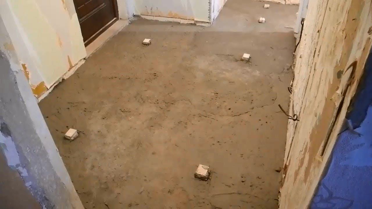 Стяжка с керамзитом на кухне ч.4