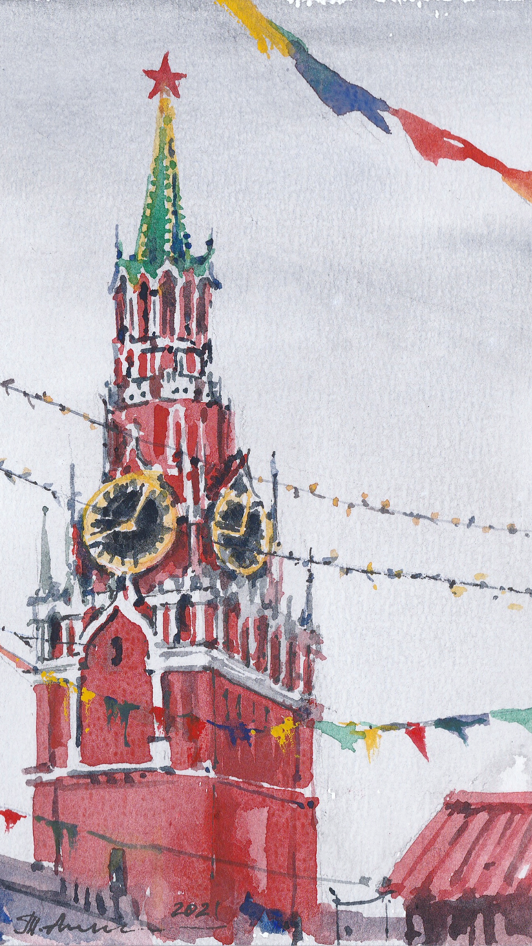 Спасская башня Московского Кремля. #акварель #скетч #искусство #хобби #татьянаалексеева