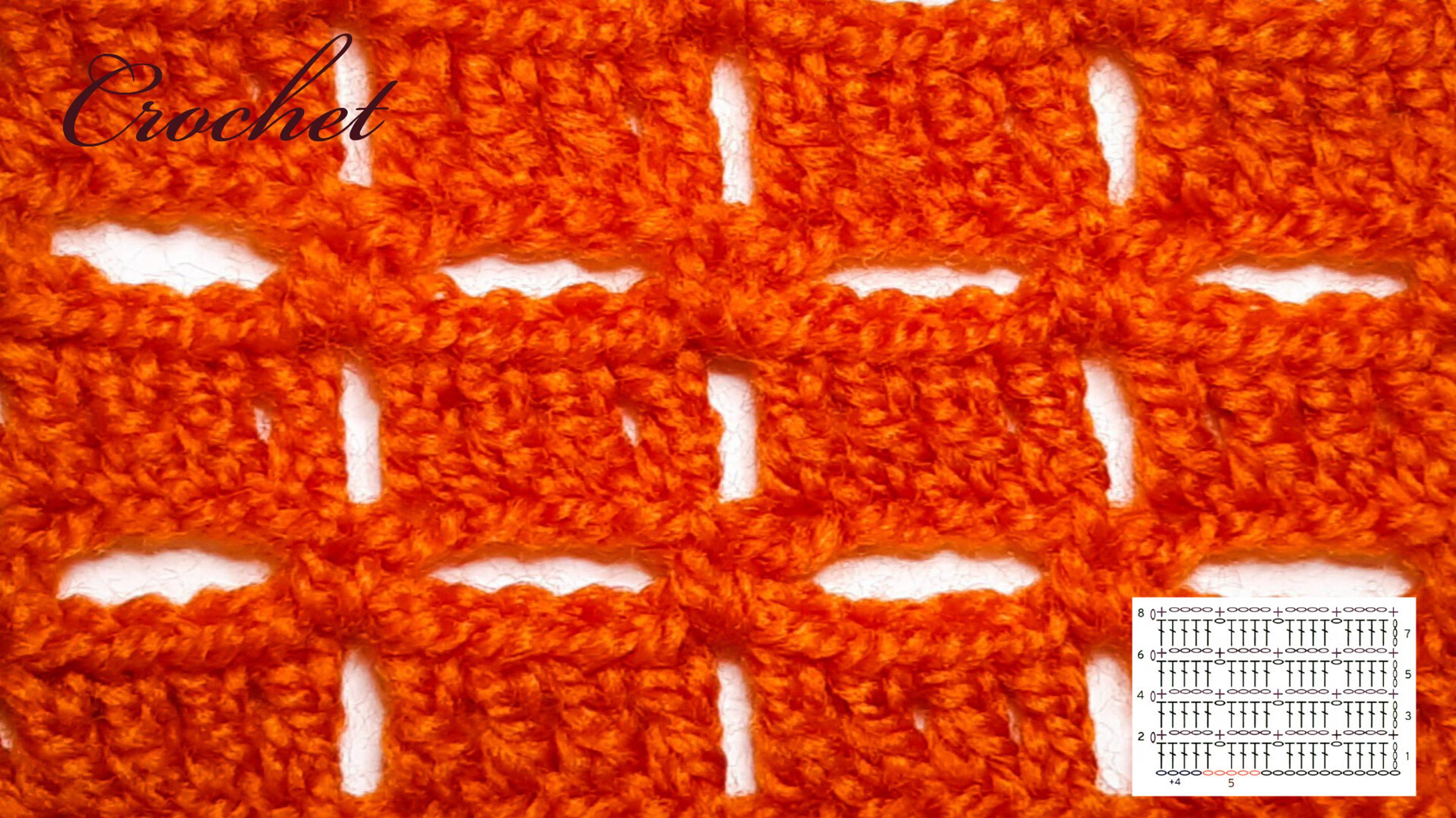 Мастер класс по вязанию крючком ажурного узора со схемой / Вязание крючком мотив квадратиками