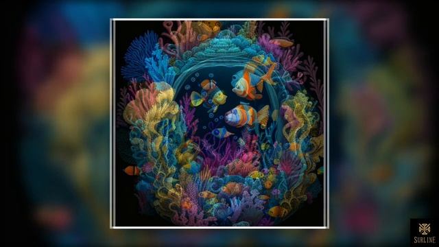 Broderie personnalisée dans le style de royaume sous-marin