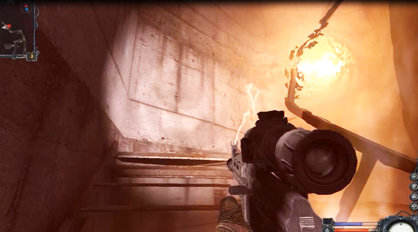 S.T.A.L.K.E.R.: Чистое небо.На следующем уровне надо найти тайник группировки и выбраться из подзем