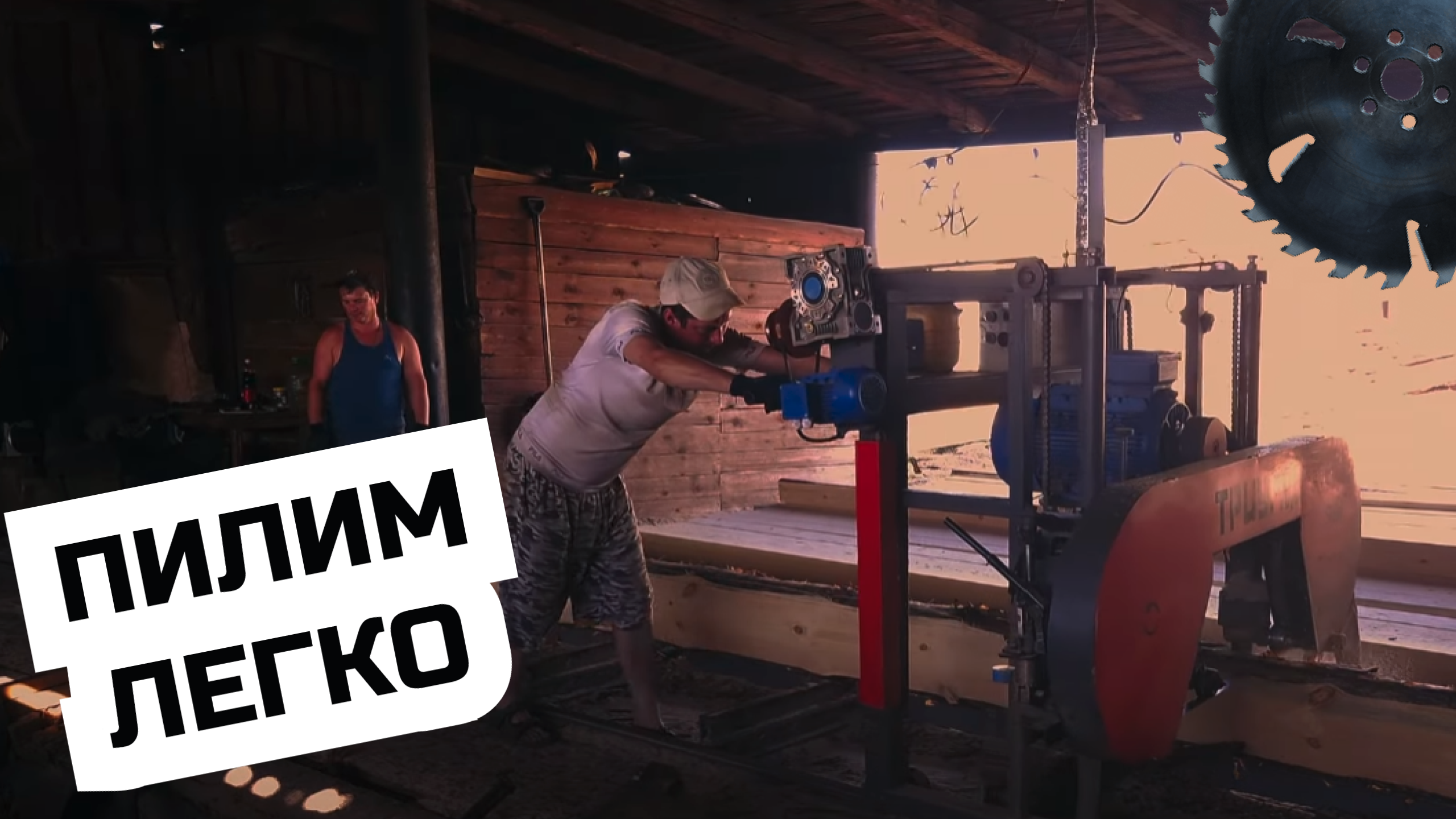 Реальная работа на ленточной пилораме Триумф 900 Classic