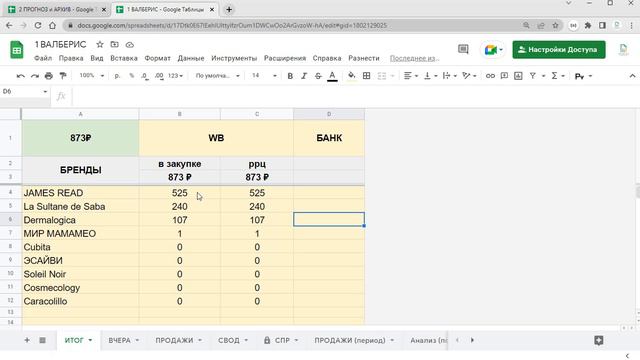 Итог и Вчера