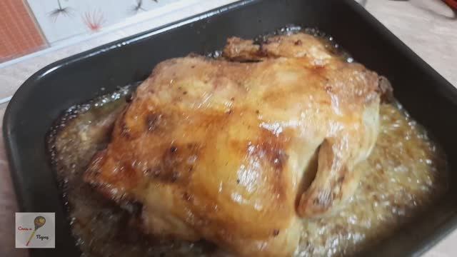 Курица в духовке фаршированная гречкой