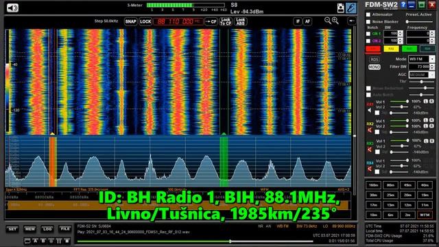 03.07.2021 17:08UTC, [Es], BH Radio 1, Босния и Герцеговина, 88.1МГц, 1985км