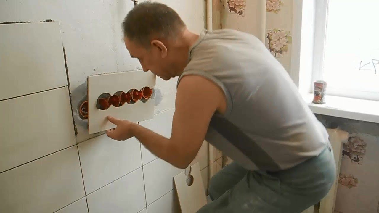 Облицовка плиткой стен на кухне ч.7