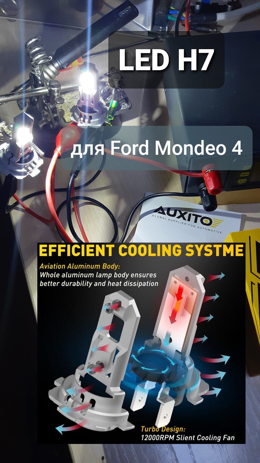 Светодиодные лампы ближнего света H7 в Ford Mondeo 4