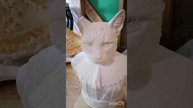 Скульптура Кот в шляпе. Этапы создания скульптуры.