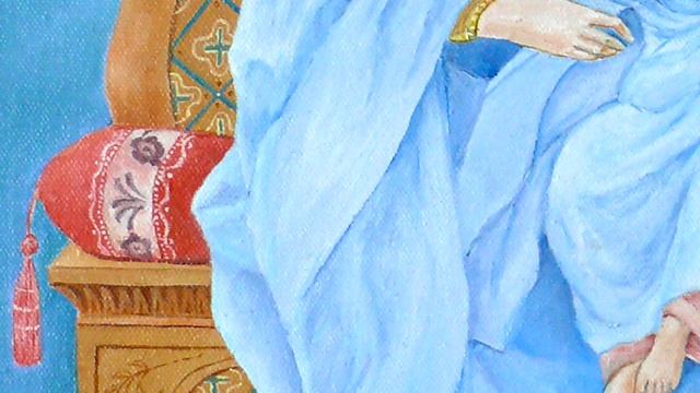 ''Пресвятая Богородица на престоле''(2022г) холст,масло