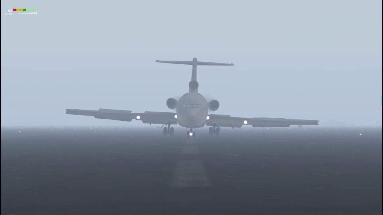 Crosswind landing 727-200F X-Plane 11.31