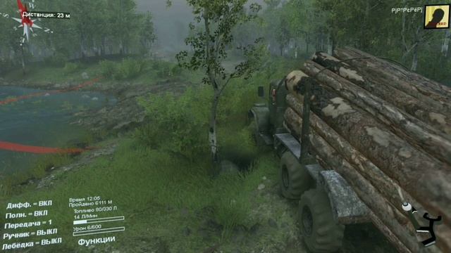 Spintires карта побережье возим лес на кразе..mp4