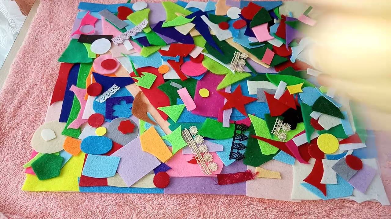 Техника "пицца"-коврик для сушки посуды из лоскутков ткани