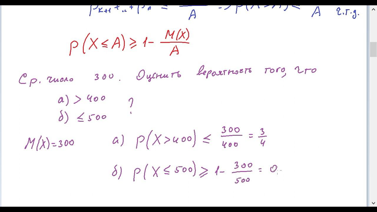 ТВ-8 Закон больших чисел и ЦПТ
