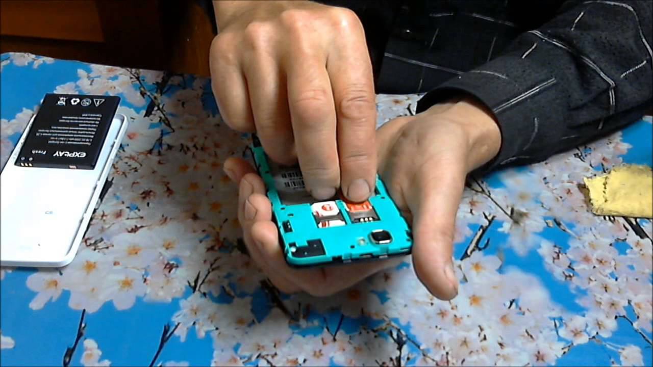 Установка сим-карт на смартфоне Explay Fresh