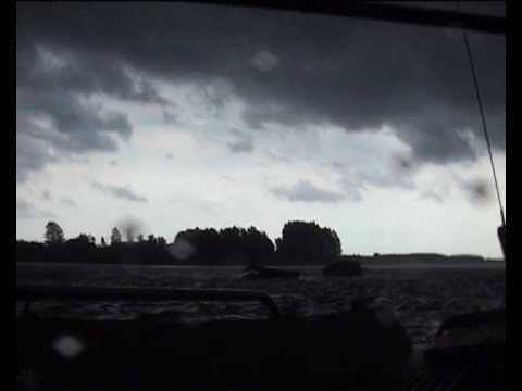 Шторм на Волге в районе Твери с борта яхты