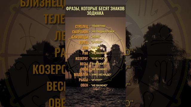 ⭐️Фразы, которые бесят знаков зодиака⭐️