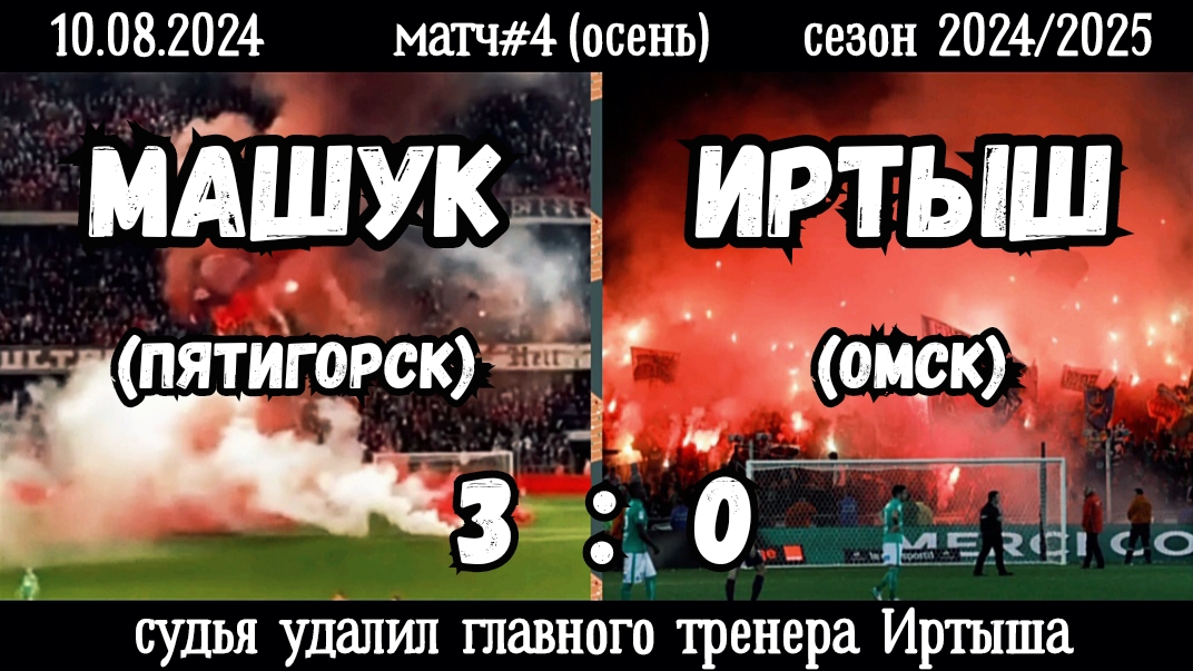 Машук (Пятигорск)-Иртыш (Омск) 3:0 (10.08.2024). Матч#4, сезон 2024/2025, осенняя Апертура.