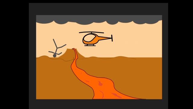 Анимация человек и гора