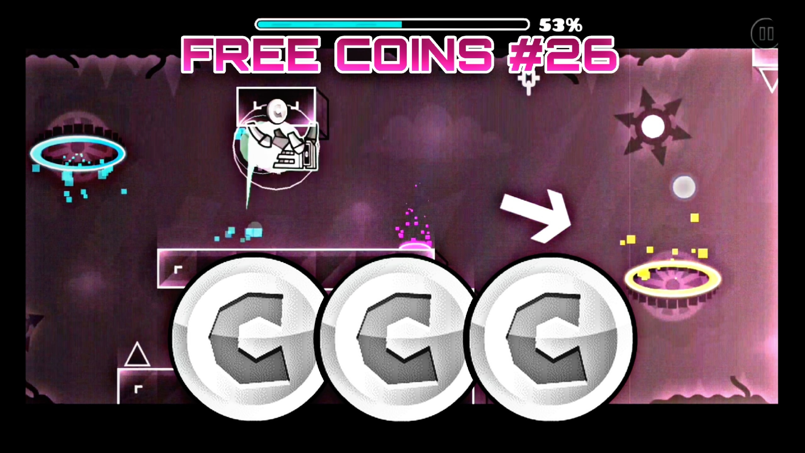 БЕСПЛАТНЫЕ МОНЕТЫ #26: The Flip Of A Coin by DubstepFanatic (Harder 6*) [3 coins] | Geometry Dash