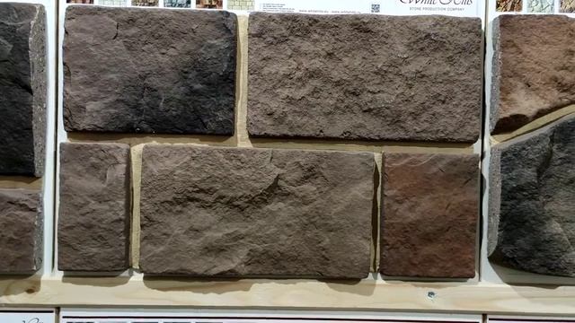 Искусственный камень WhiteHills выставка образцов в магазине плитки Кибела