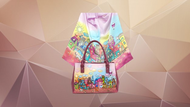 Комплект "Мой городок" сумка и платок Pelle Volare