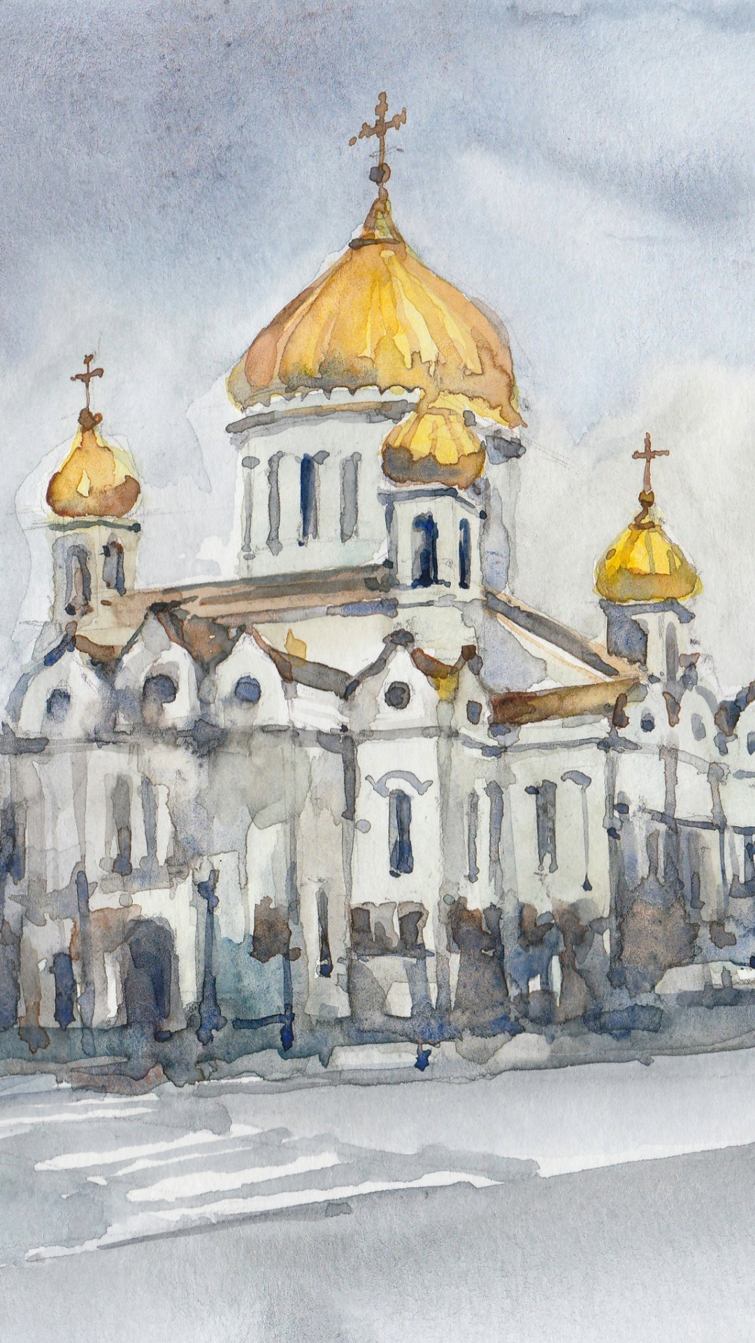 Храм Христа Спасителя, Москва, Россия. #акварель #скетч #искусство #хобби #татьянаалексеева