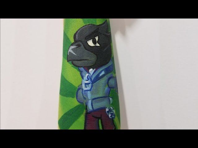 Нарисовать ворона из Brawl Stars аквагрим на руке