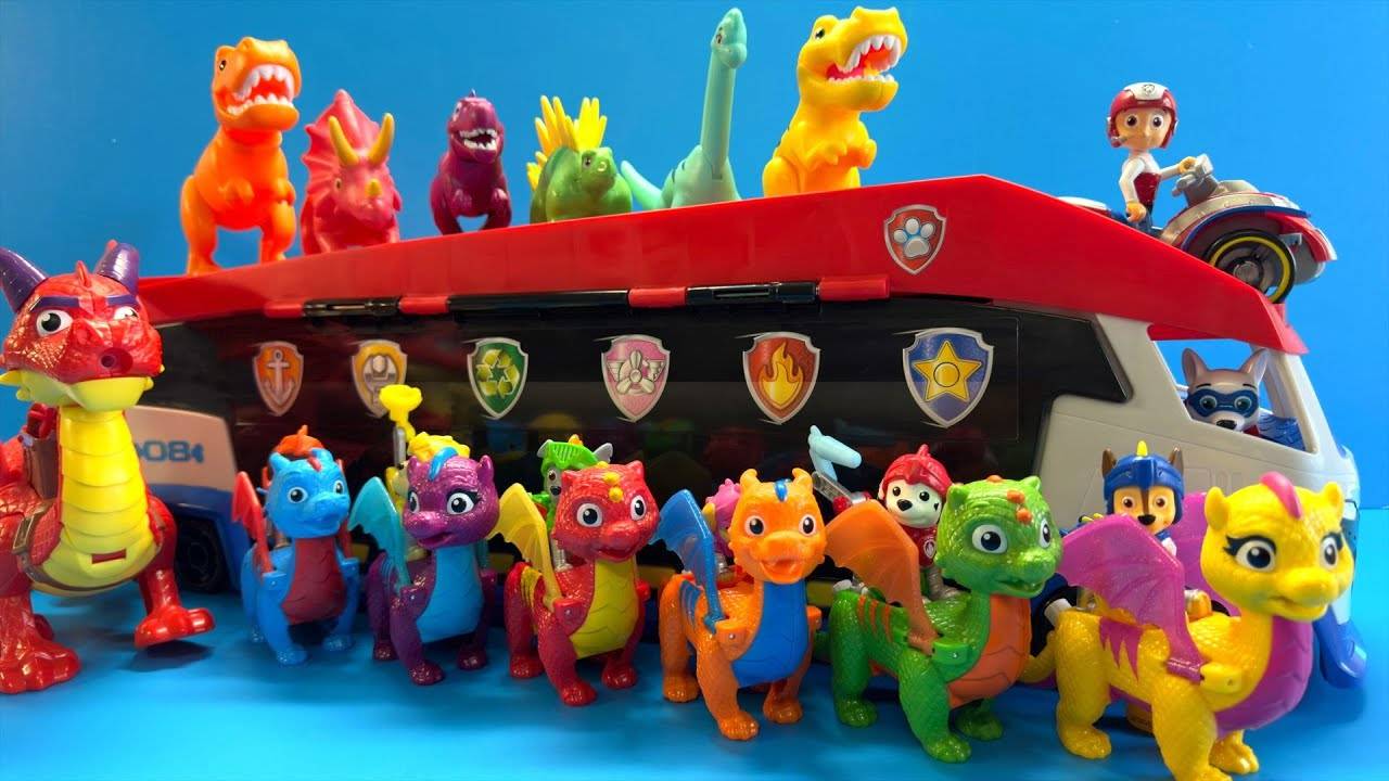 Щенячий Патруль. Распаковка игрушек. Драконы наступают