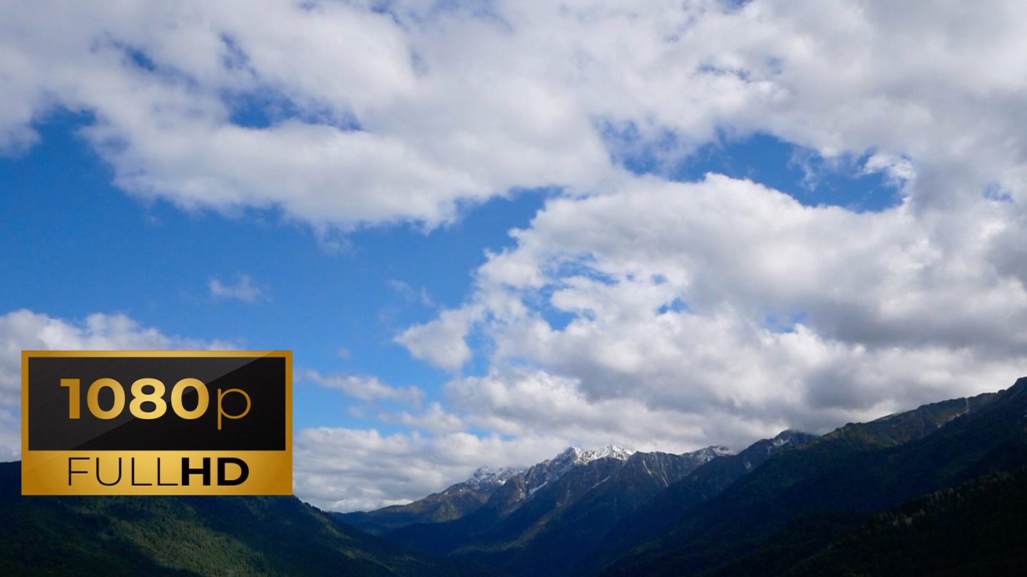 Облака над горной долиной / Clouds over the Mountains. 1 час. Таймлапс. FullHD