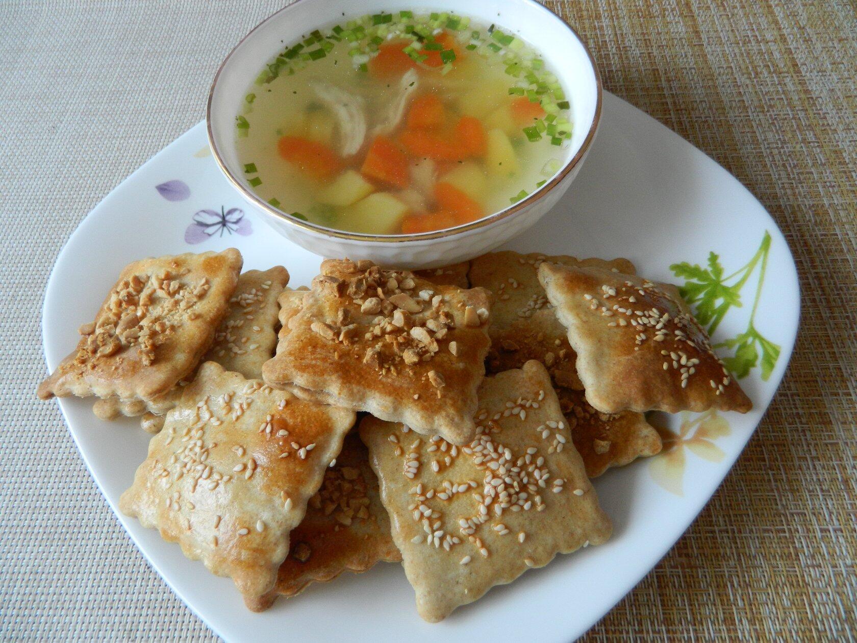 ХРУСТЯЩИЕ КИТАЙСКИЕ ЛЕПЕШКИ ИЗ СЛОЕНОГО ТЕСТА С КУНЖУТОМ И АРАХИСОМ