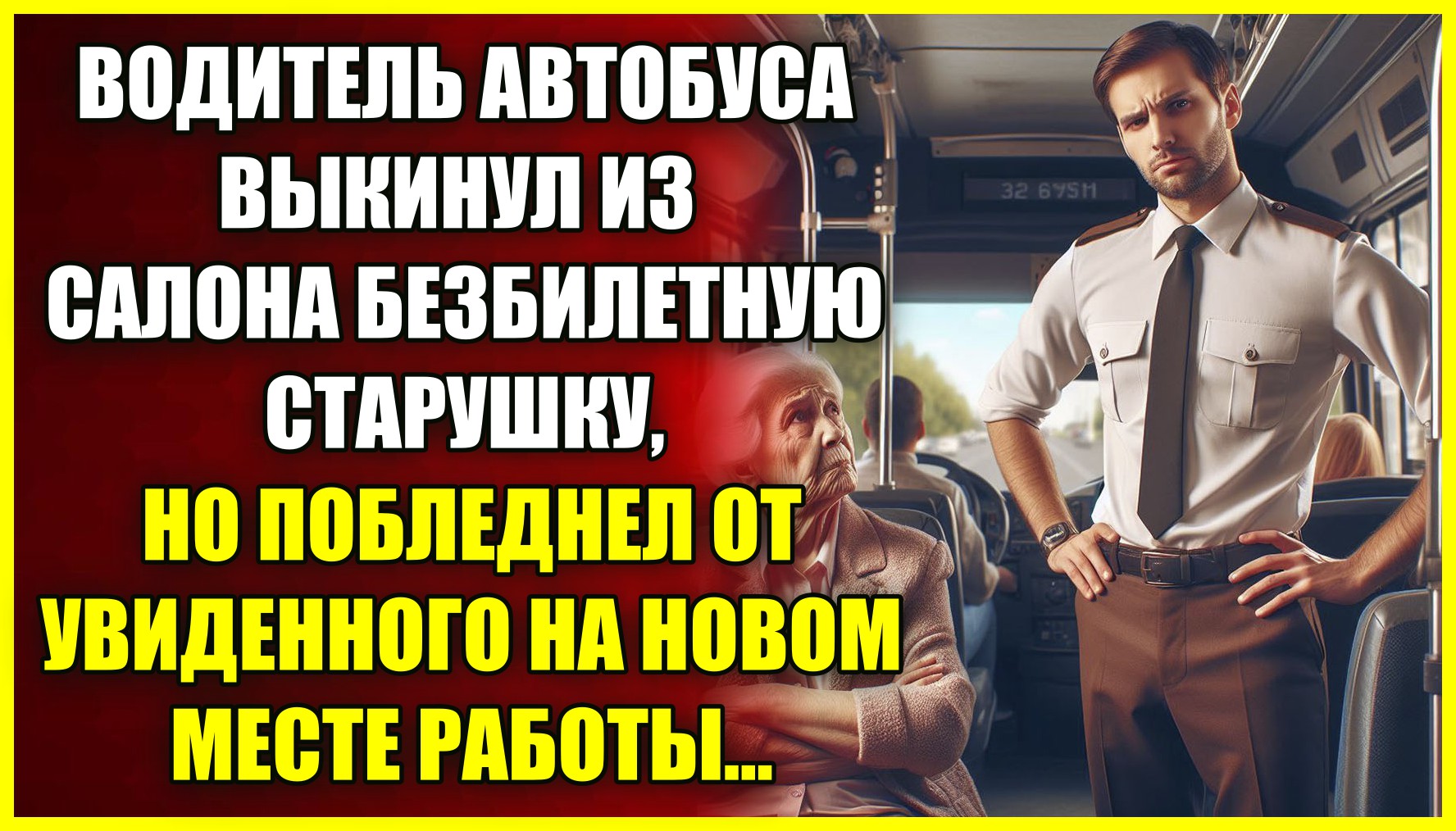 Водитель автобуса ВЫКИНУЛ из салона безбилетную старушку, но побледнел от увиденного на новой работе