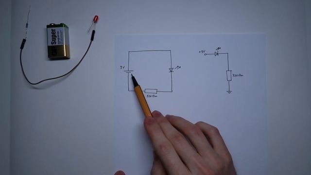 Простейшая электрическая цепь, схема цепи, направление тока