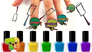 Nail-Art Черепашки ниндзя Рисуем на ногтях Простые рисунки на ногтях drawings on the nails
