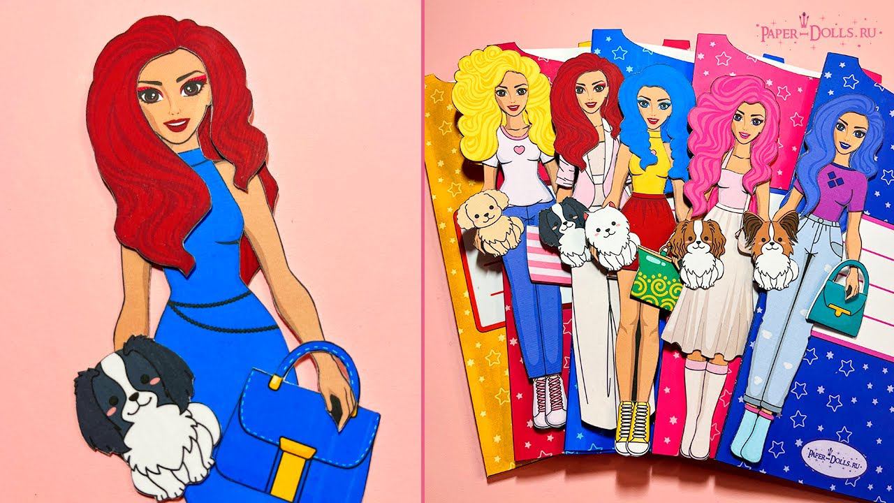 Бумажная кукла с набором одежды