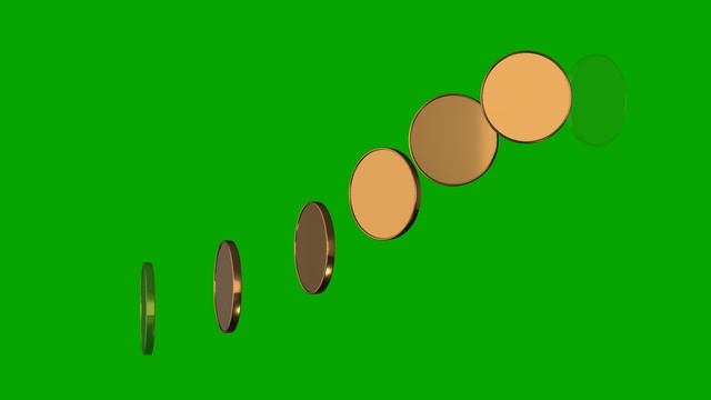 Деньги и монеты на зеленом фоне хромакей