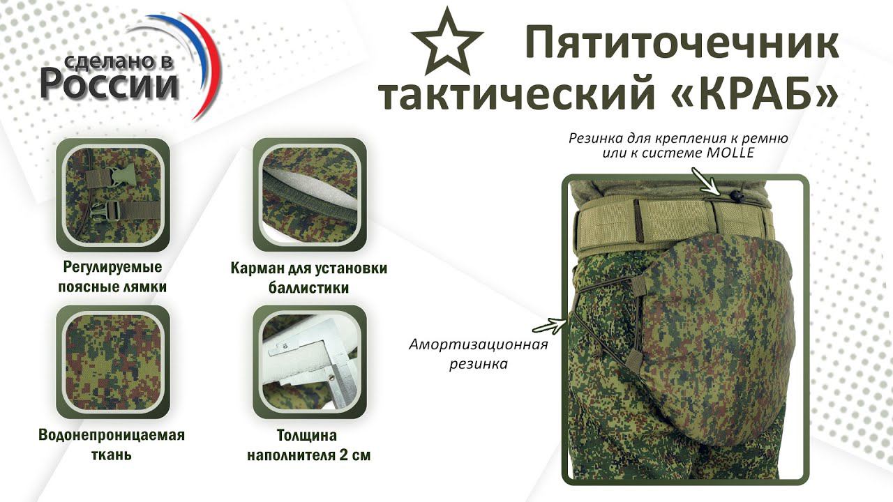 Пятиточечник тактический "Краб", цвет: ЕМР (цифра). Промо-ролик.