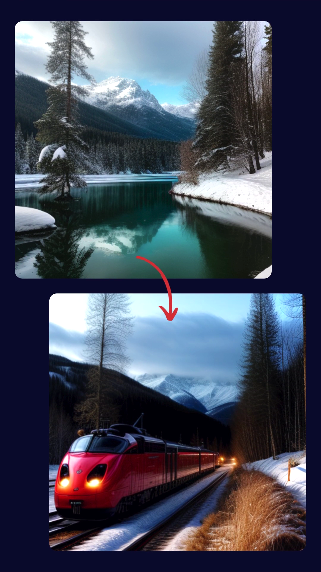 Поезд, который появился из неоткуда 🎨💫 #ai #aiart #digitalart #нейросеть #ии