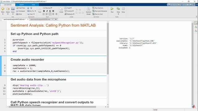 С чего начать 28 - Запись и распознавание речи Matlab-Python