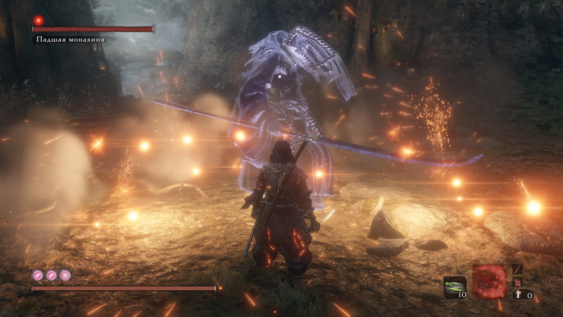 Падшая монахиня с одного удара в Sekiro