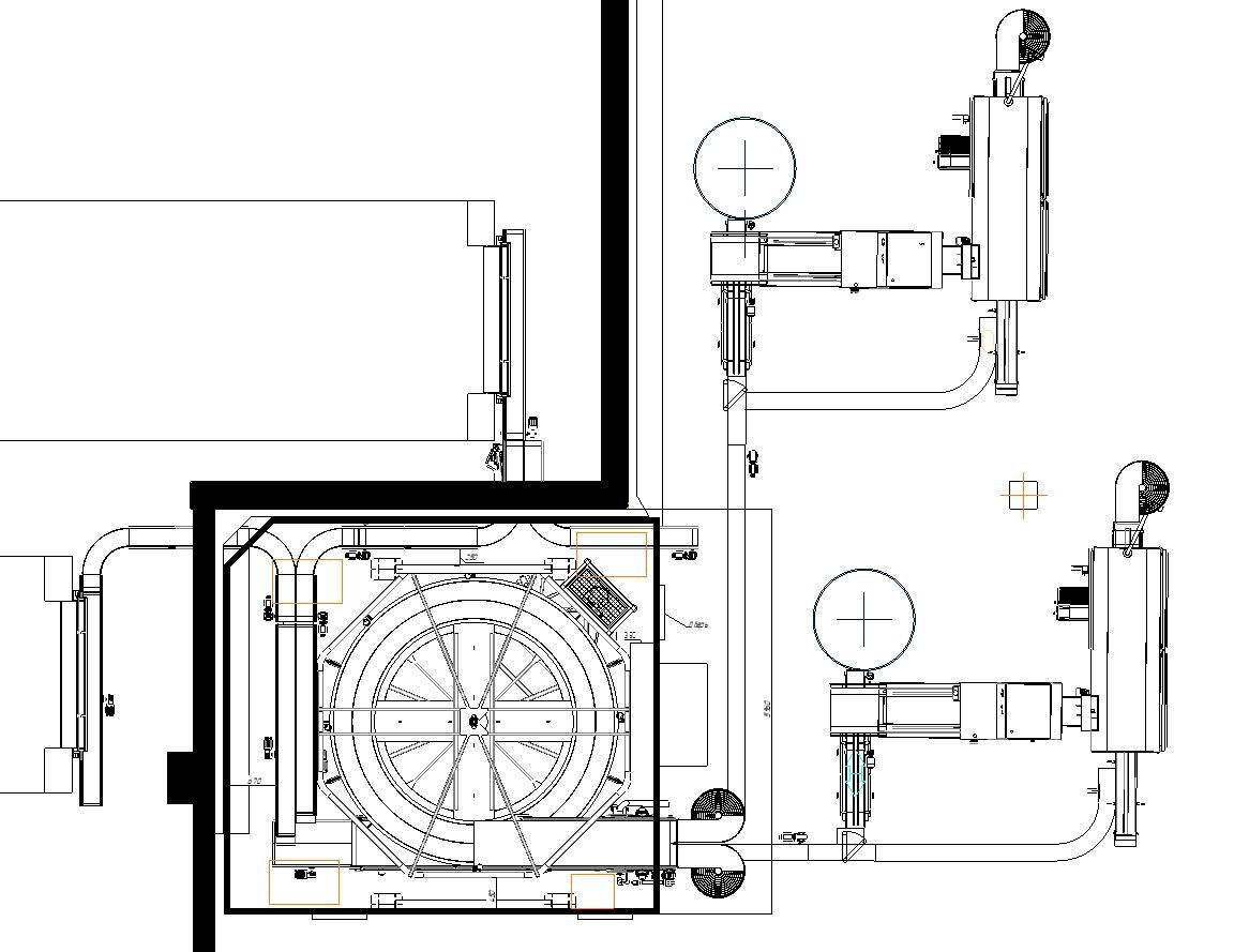 Линия транспортирования и охлаждения батонов с двух тоннельных печей