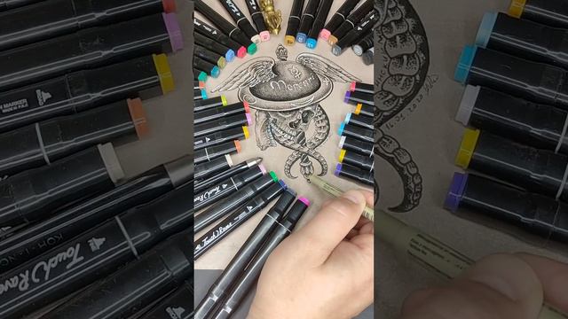 Тату эскиз Кадуцей Гермеса