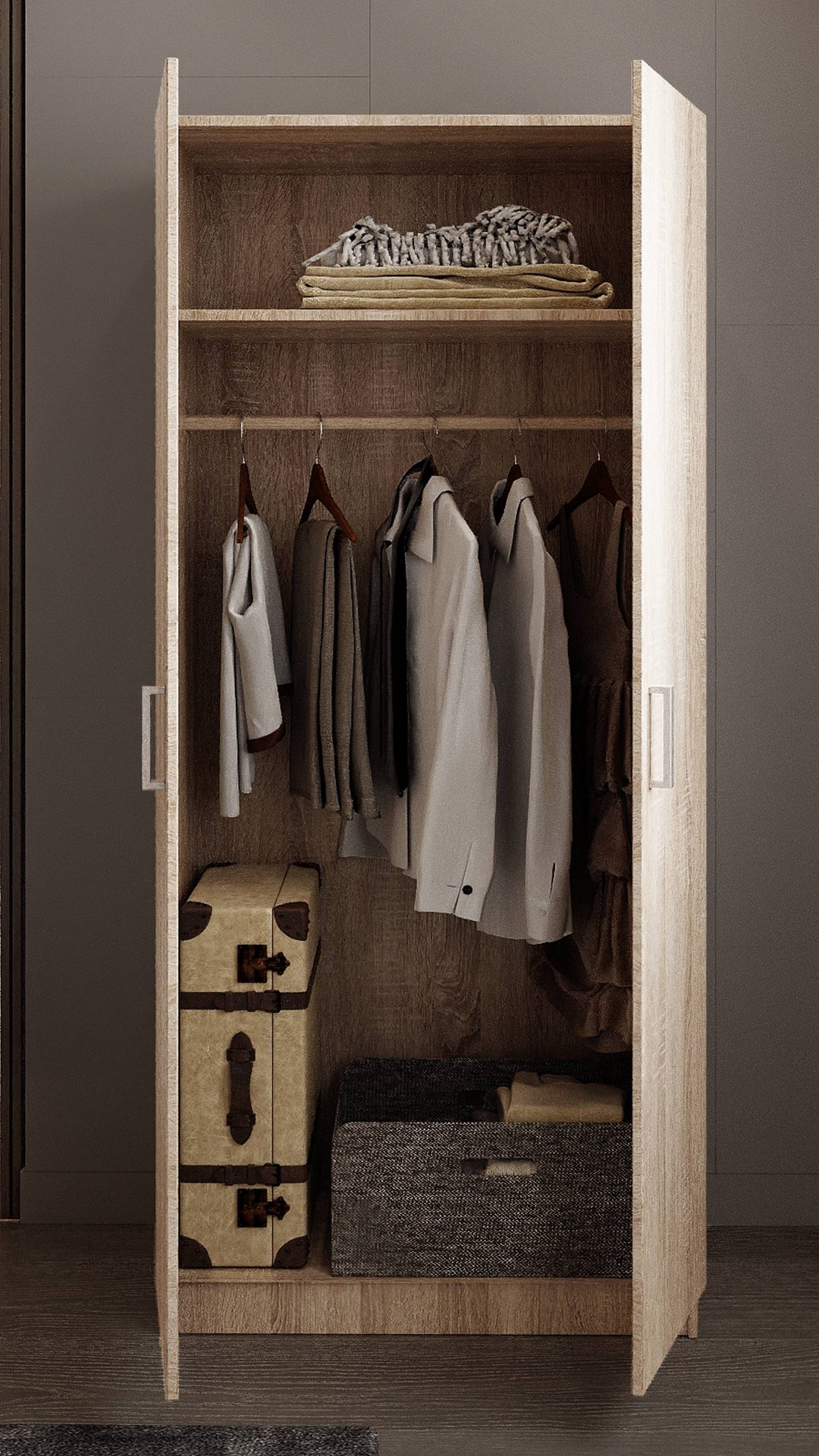 Шкаф Рик платяной дуб сонома светлый